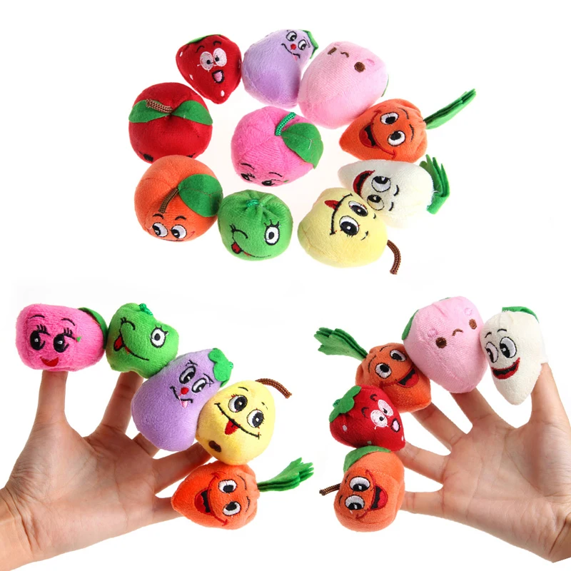 Aliexpress.com : Buy 10Pcs Cartoon Vegetables Fruit Finger Puppet Toy ...