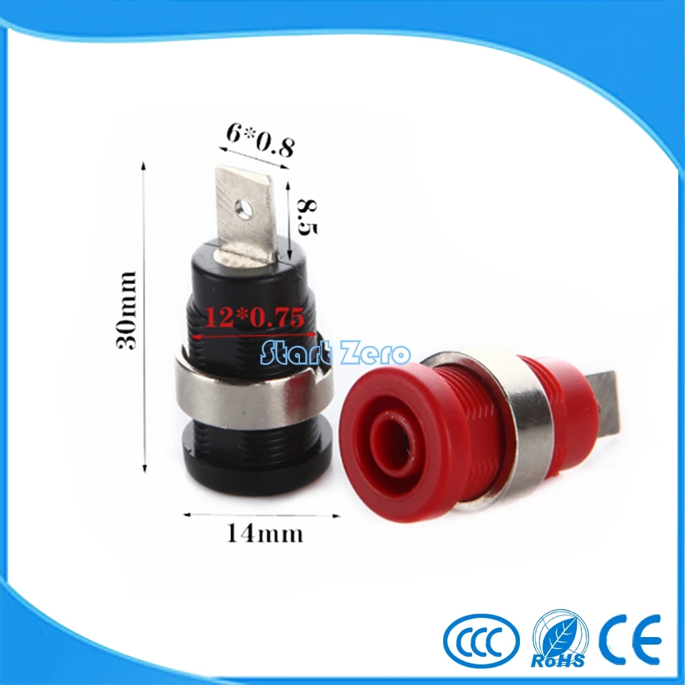 5pcs 4mm banana plug Banana jack Socket pure copper safety sheathed ...