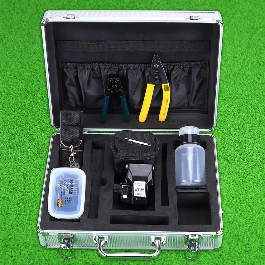 KELUSHI 13pcs FTTH Fiber Tool Kit HS-30 Fiber Cleaver Fiber Stripping ...