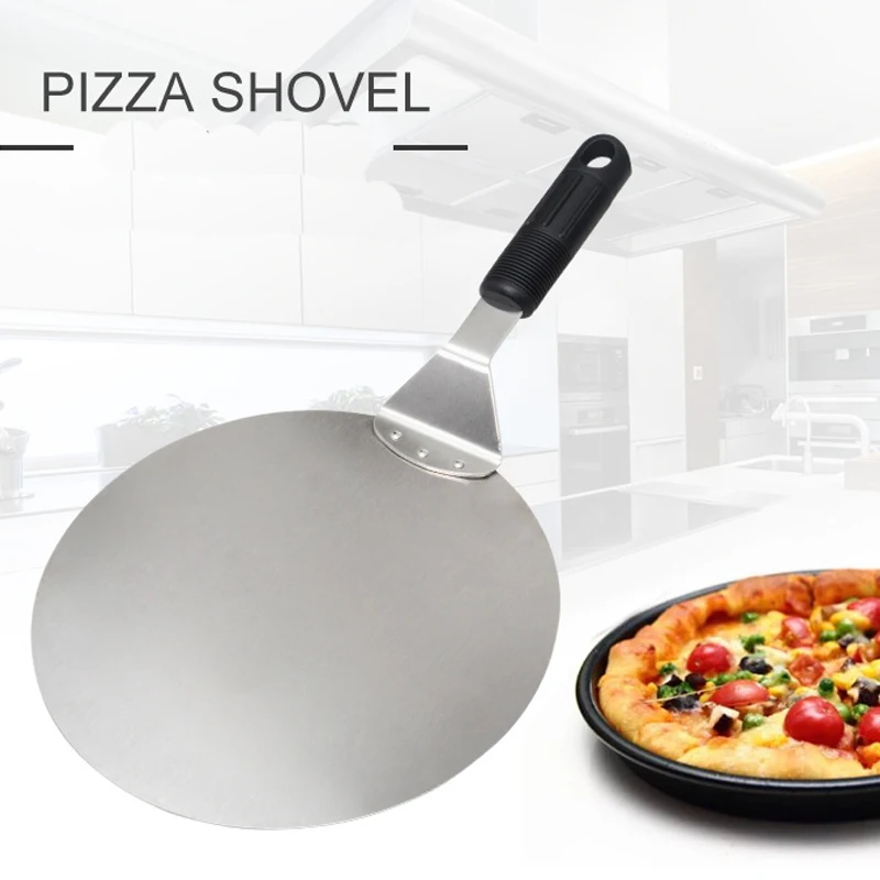 BEEMSK Baking Tools Stainless Steel Pizza Scoop Round Pizza Transfer ...