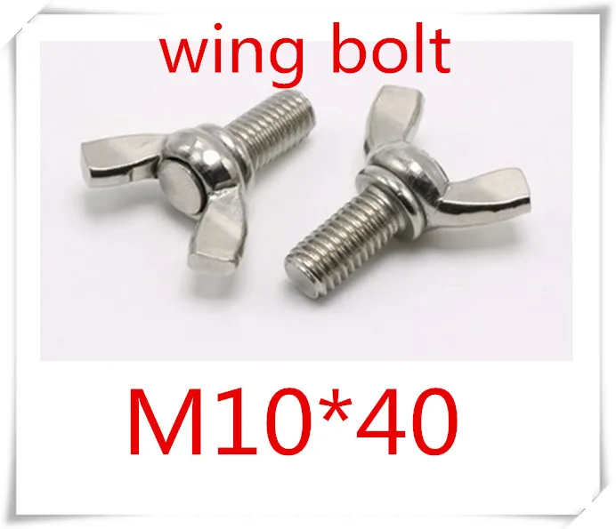 10pcs Stainless Steel 304 M10*40 butterfly Wing Bolt Screw a2 70|wing ...
