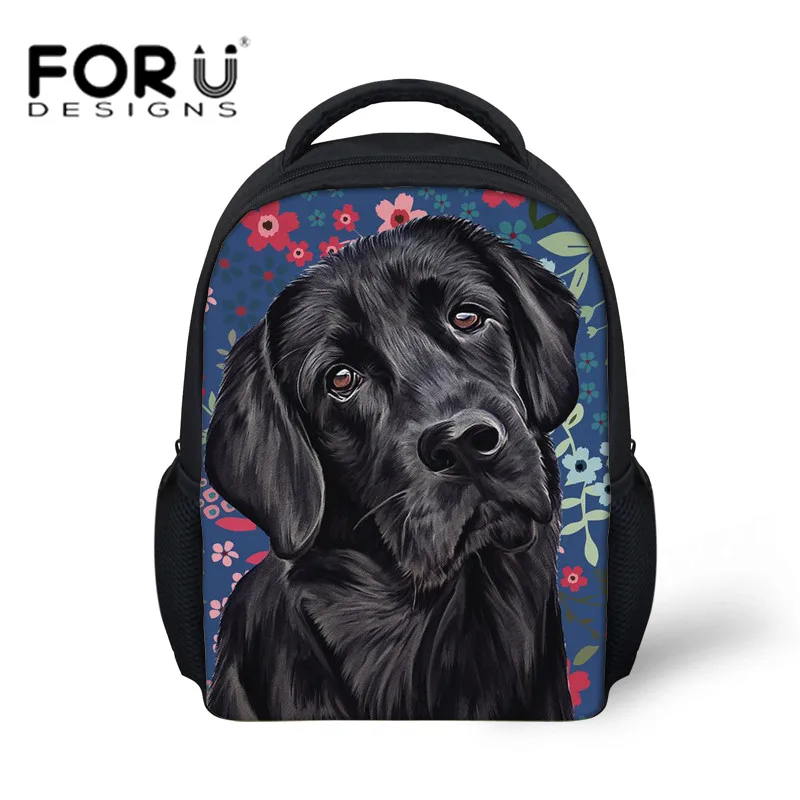 Forudesigns Girls School Bags Black Labrador Printing Shoulder Backpack ...