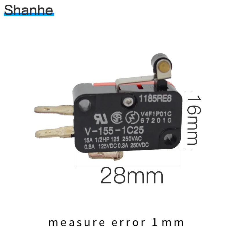 High Quality Micro Limit Switch With Roller Lever V-155-1c25 15a 125 ...