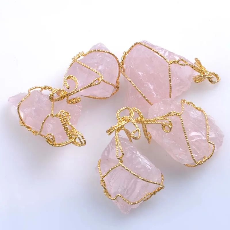 Women Crystal Natural Stone Pendant Necklace Druzy Gem Stone Statement ...