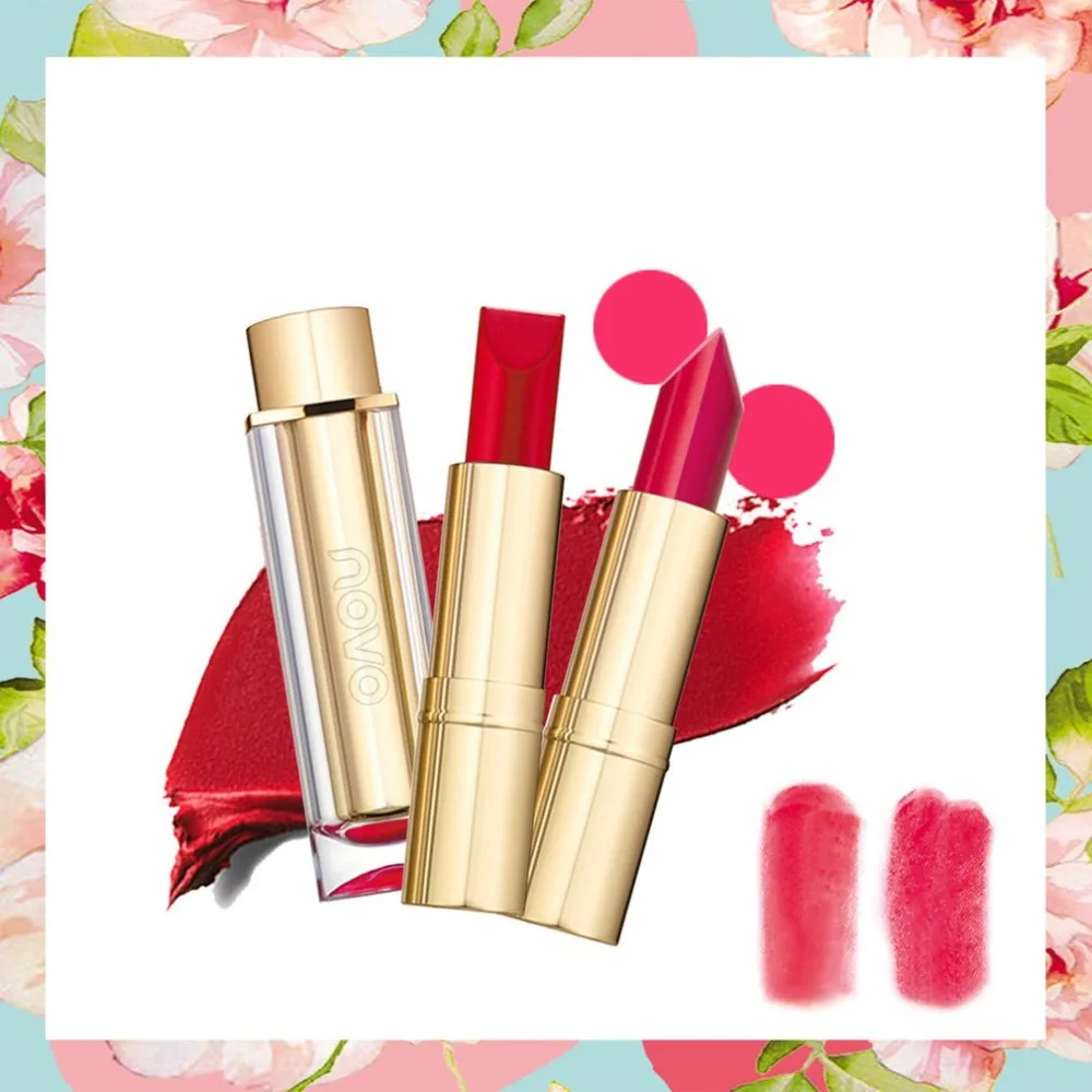 NOVO5202 silky matte surface double effect lipstick double sided double ...