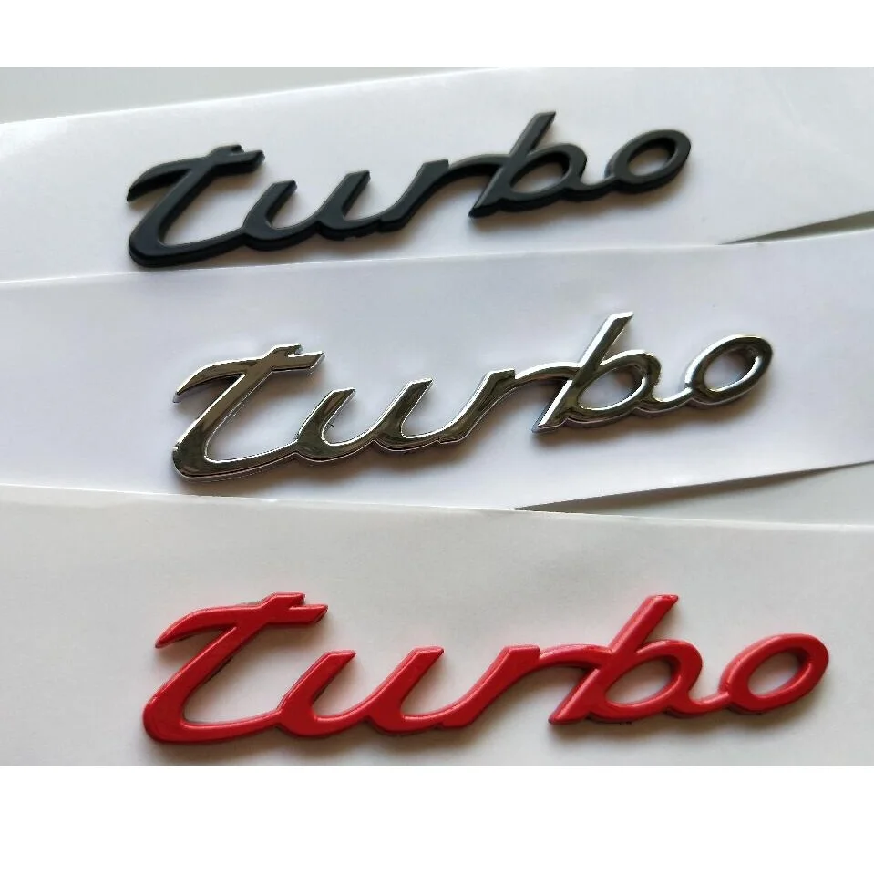 Chrome Black Red Letters " turbo " Words Car Trunk Lids Lip Front Badge ...