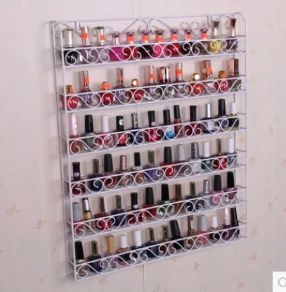 The new nail polish rack wrought iron wall hanging wall display shelf ...