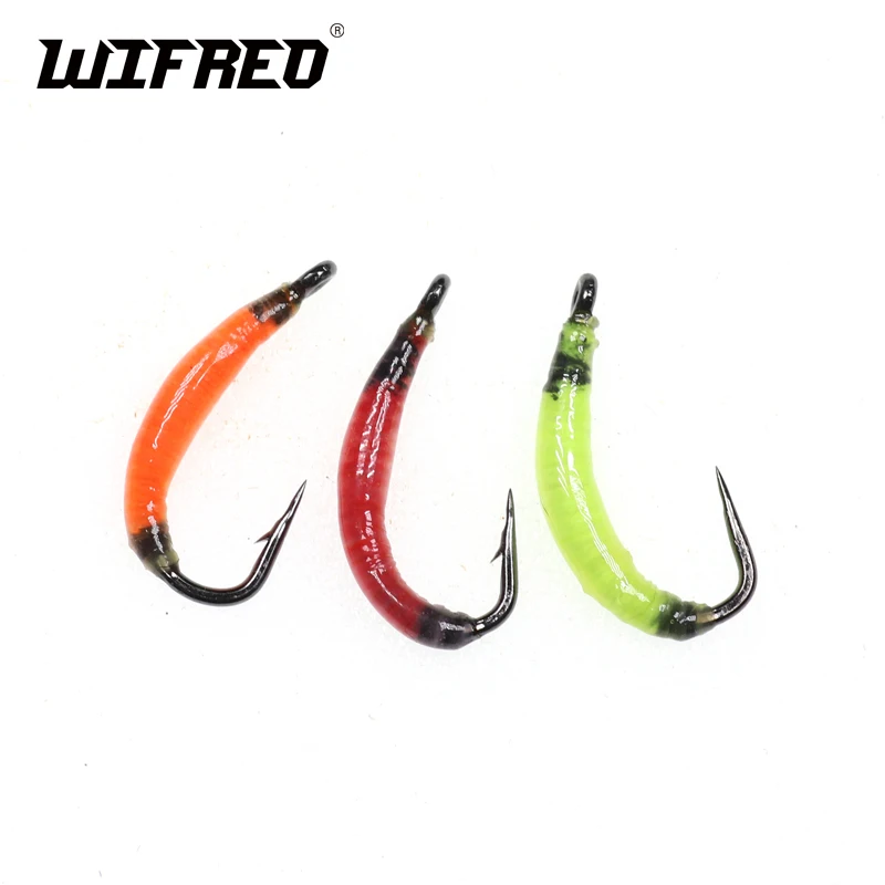 [6 Pcs] #8 Garden Worm Fly Earth Worm Fly For Fresh Water Fish Trout ...