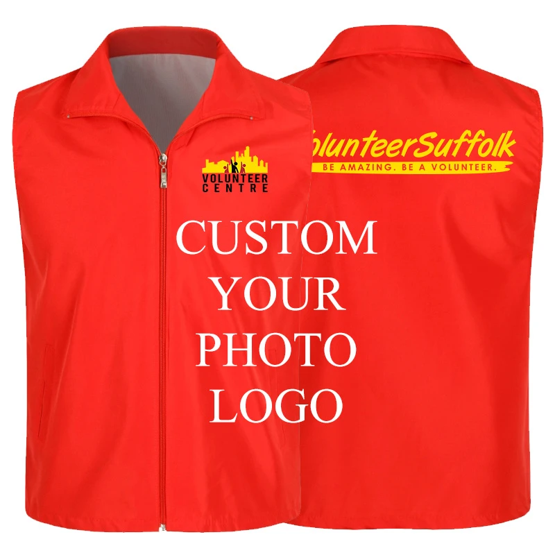 Sleeveless Waistcoat Custom Printed Logo Summer Advertising Campaign ...