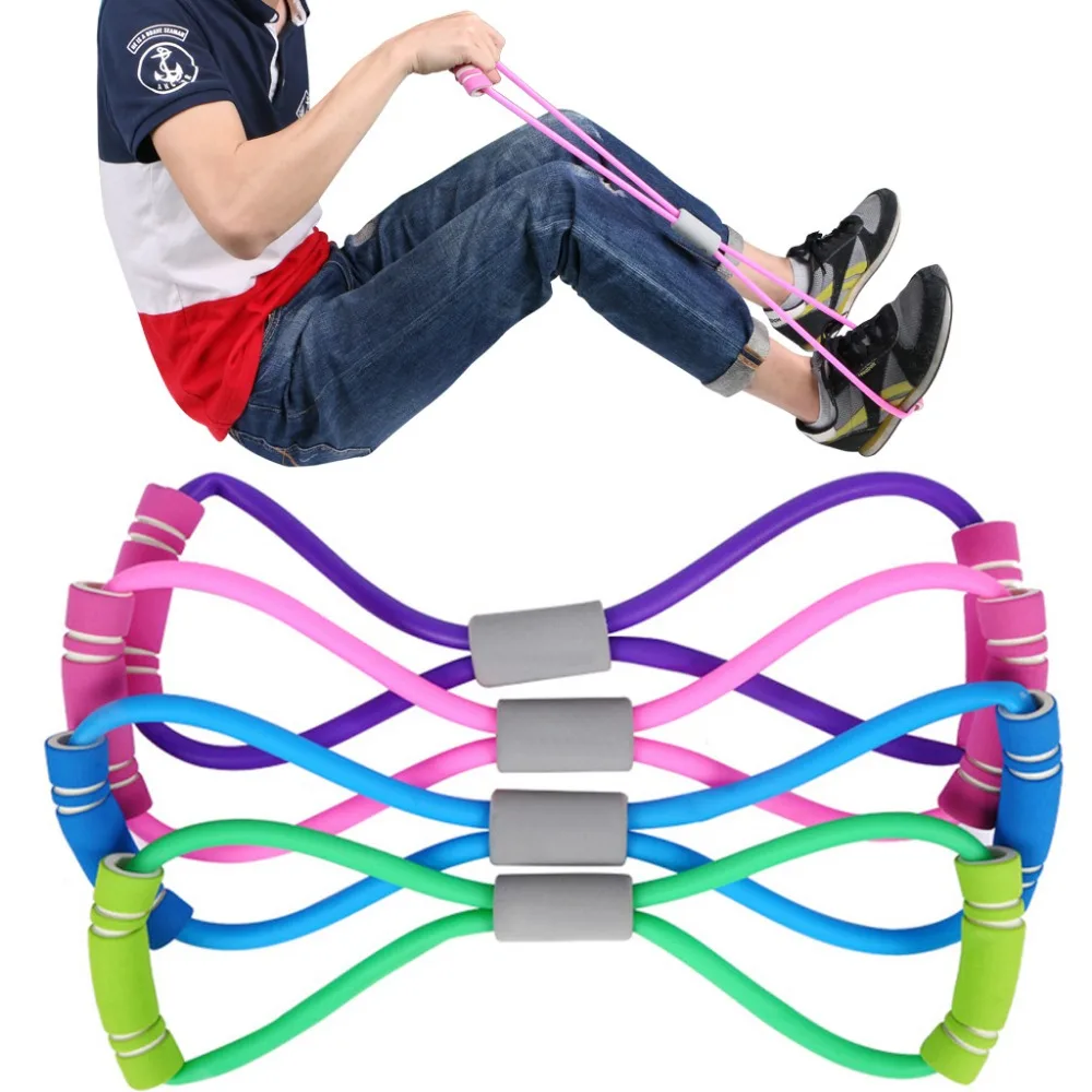 Fitness Home Sport Fitness Yoga 8 Shape Pull Rope Tube Equipment Tool ...