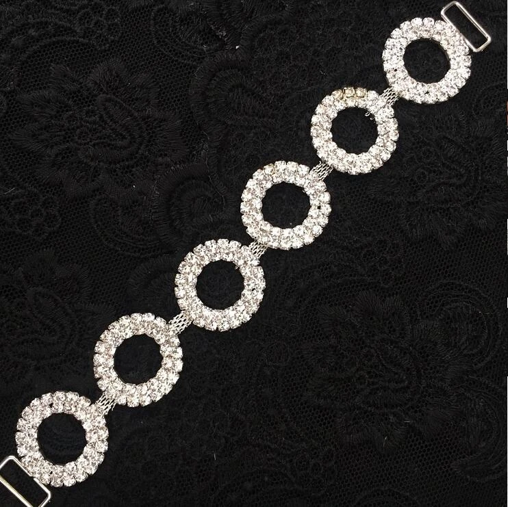 2 piezas de 17,5 cm de lujo cristal completo strass Bikini conectores ...