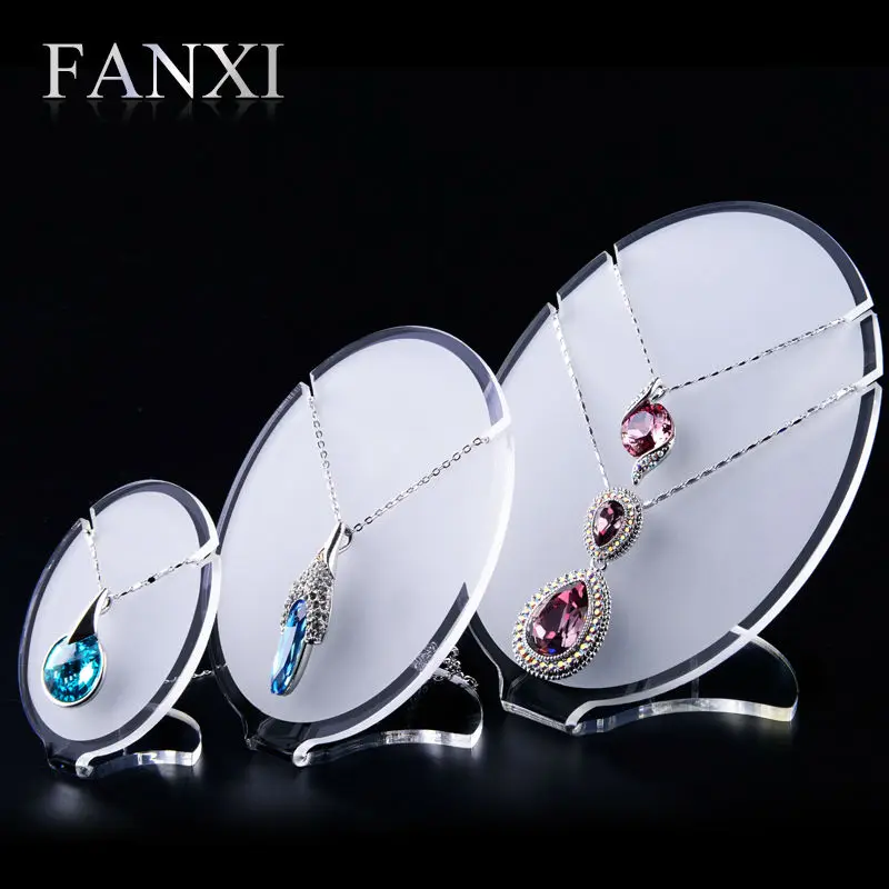 FANXI Free Shipping 3pcs/set Oval Shape Matte Acrylic Necklace Displays ...