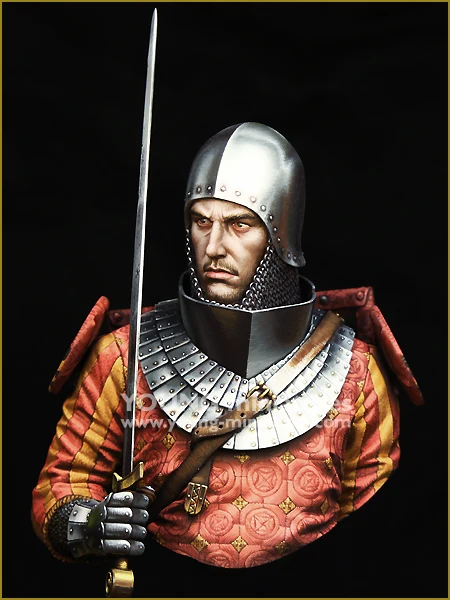 1/10 Bust Resin Figure Model Kit MEDIEVAL KNIGHT 14th Century ...