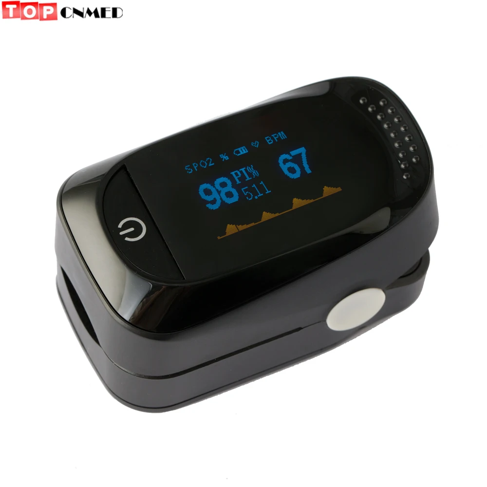 Finger Pulse Oximeter oxímetro de pulso OLED SPO2 PR PI% 8 Hour Data ...