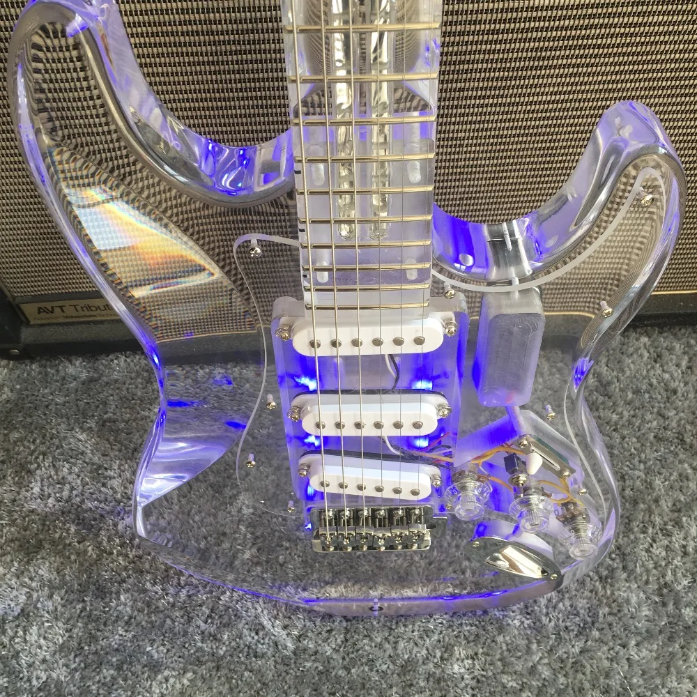 A Nova Guitarra Elétrica Acrílica Com Lâmpada Led Guitarra Elétrica ...