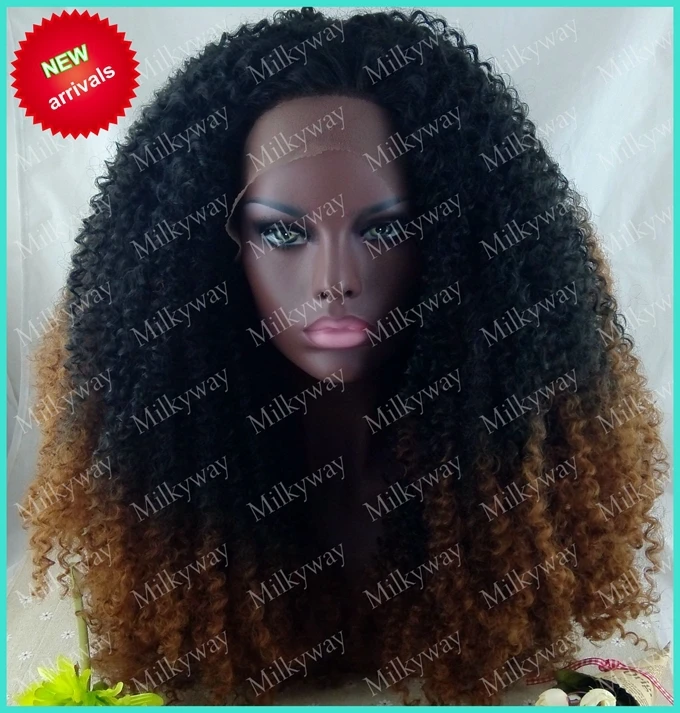 Free Shipping heat resistant fiber black to dark auburn ombre two tone ...