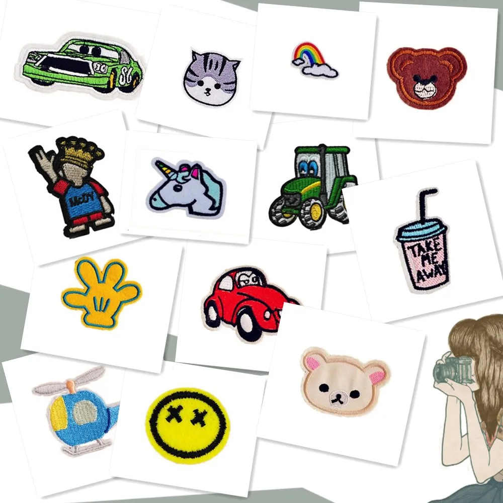 1 PC Cartoon Patches for Clothing Stripes on Clothes Embroidered ...