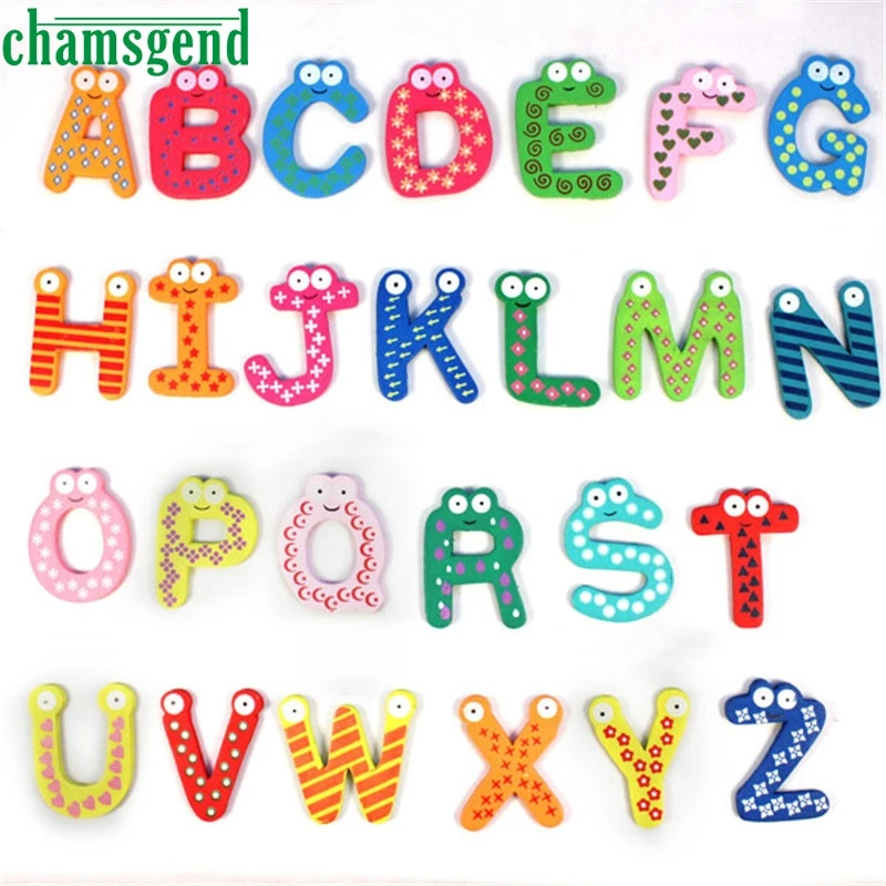 Hot sale Colorful Cute 26 Letters Wooden Cartoon Fridge Magnet kid's ...