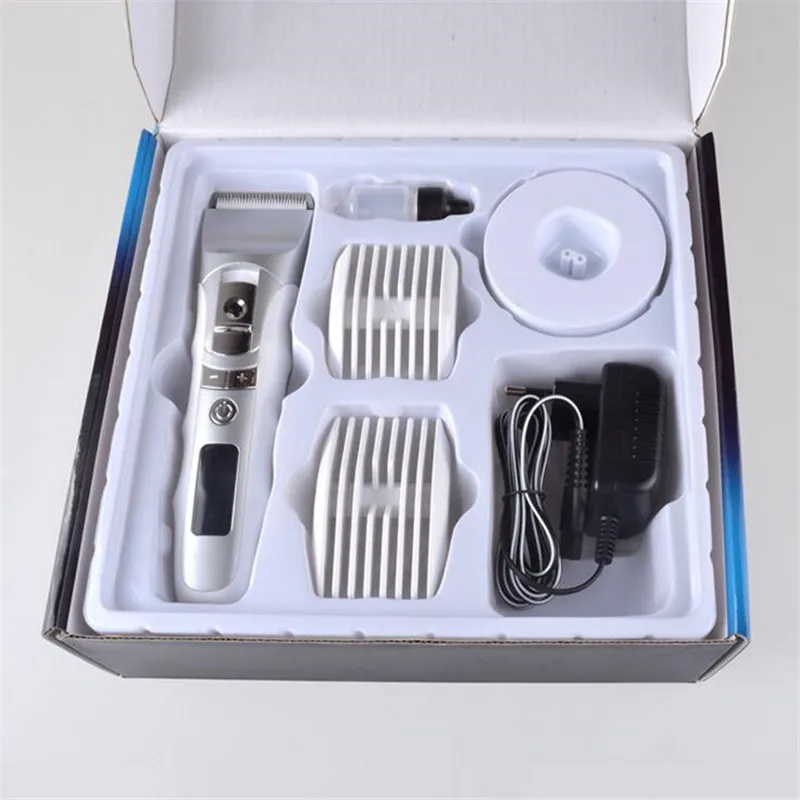 LCD Professional Adult Hair Clipper Beard Trimmer Men Electric ...