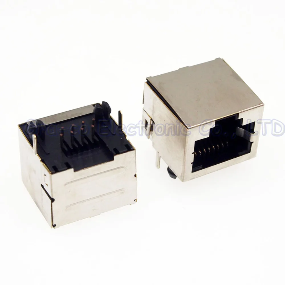 Conector LAN RJ45 de 10 piezas, conector de puerto Modular RJ45, 90 ...