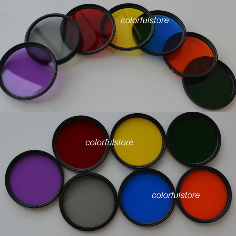 72mm-7Pcs-Full-Colour-Green-Orange-Red-Purple-Yellow-Blue-Grey-Filter ...
