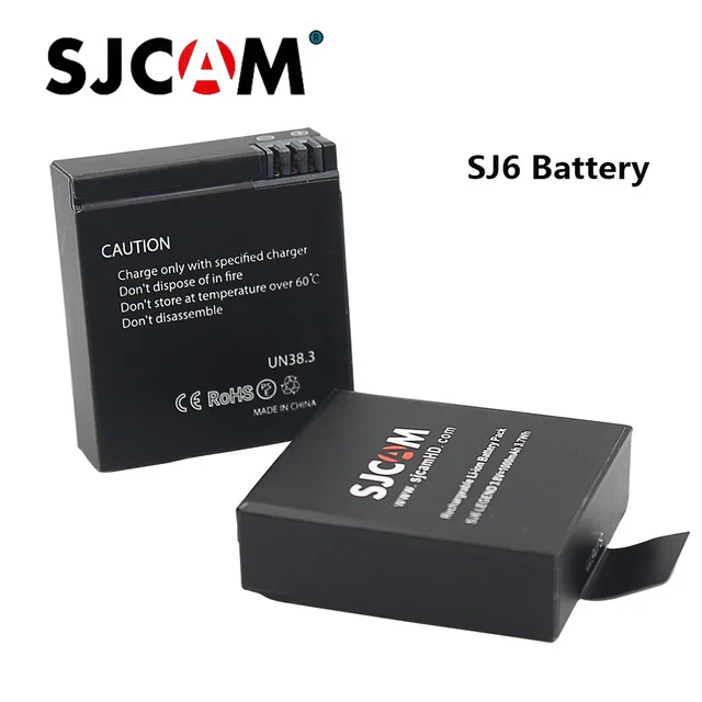 100% Original SJCAM Brand SJ6 Battery 3.8V 1000mAh 3.7Wh Li ion Camera ...
