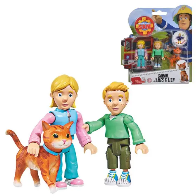 1pcs Sarah James & Lion cartoon fireman sam action PVC figure Toy-in ...