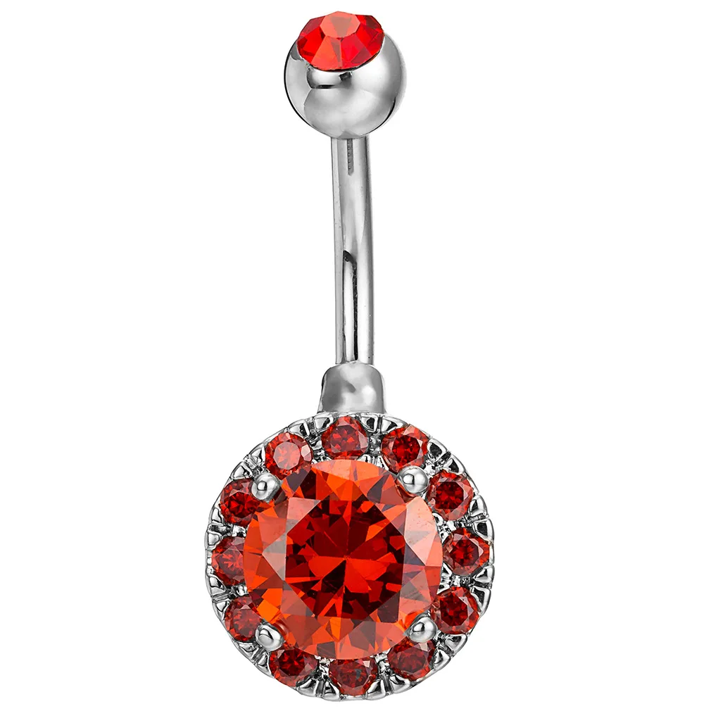Hot Sale Round Aaa Zircon Navel Piercing White Red Pink High Quality