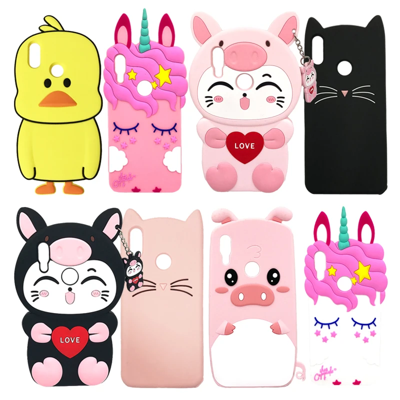 Case-For-Xiaomi-Redmi-Note-7-Case-3D-Cute-Duck-Dog-Unicorn-Silicone ...