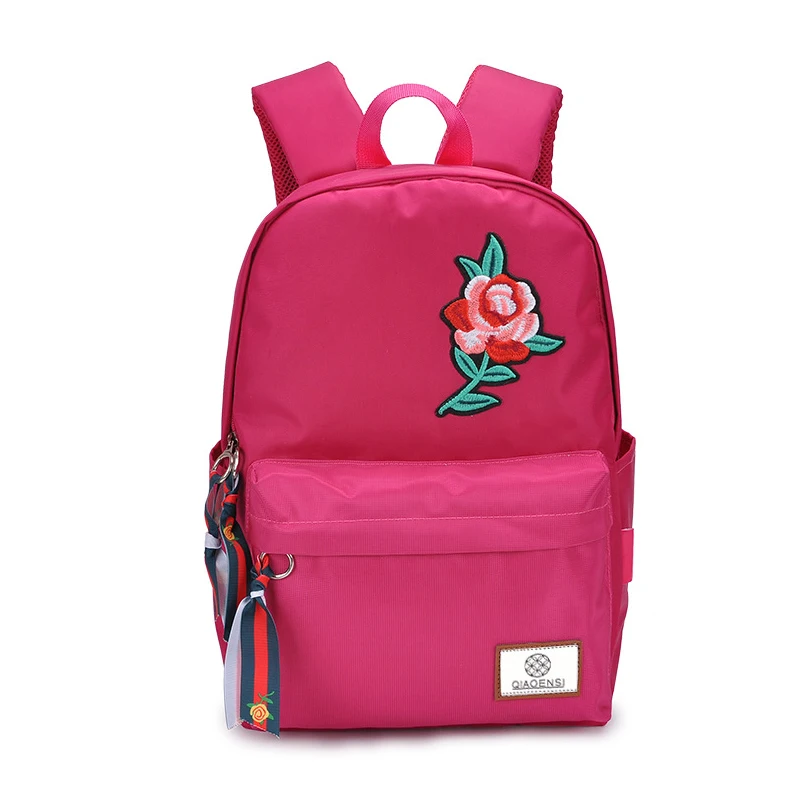 High capacity Embroidery Light Backpack Bright Color Travel Bag Women ...