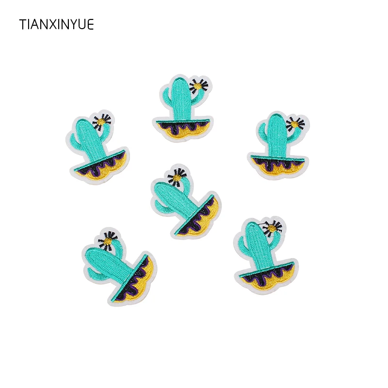 TIANXINYUE 20pcs/lot Cartoon Cactus patch iron on patch Motif sew on ...