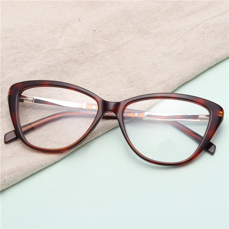 Women Cat's Eye Acetate Glasses Clear Brand Design Fashion Optical ...