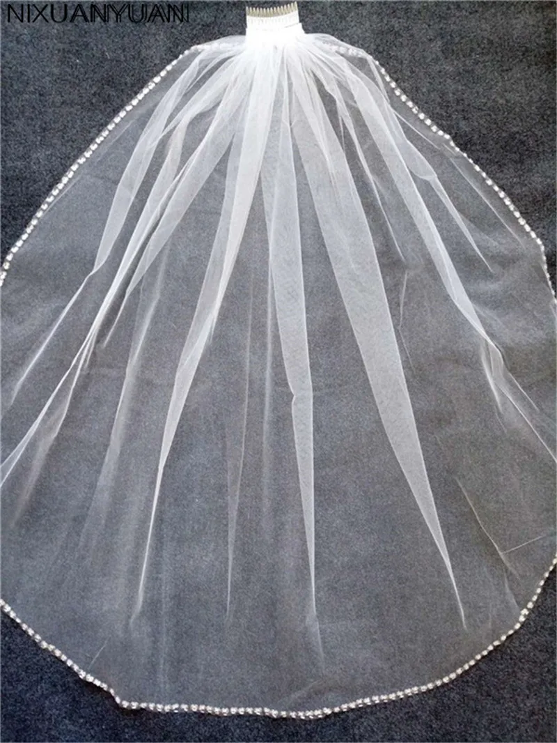 Nixuanyuan - Real Picture 2022 Bridal Hand Veils Tulle Beaded Veil Lace ...