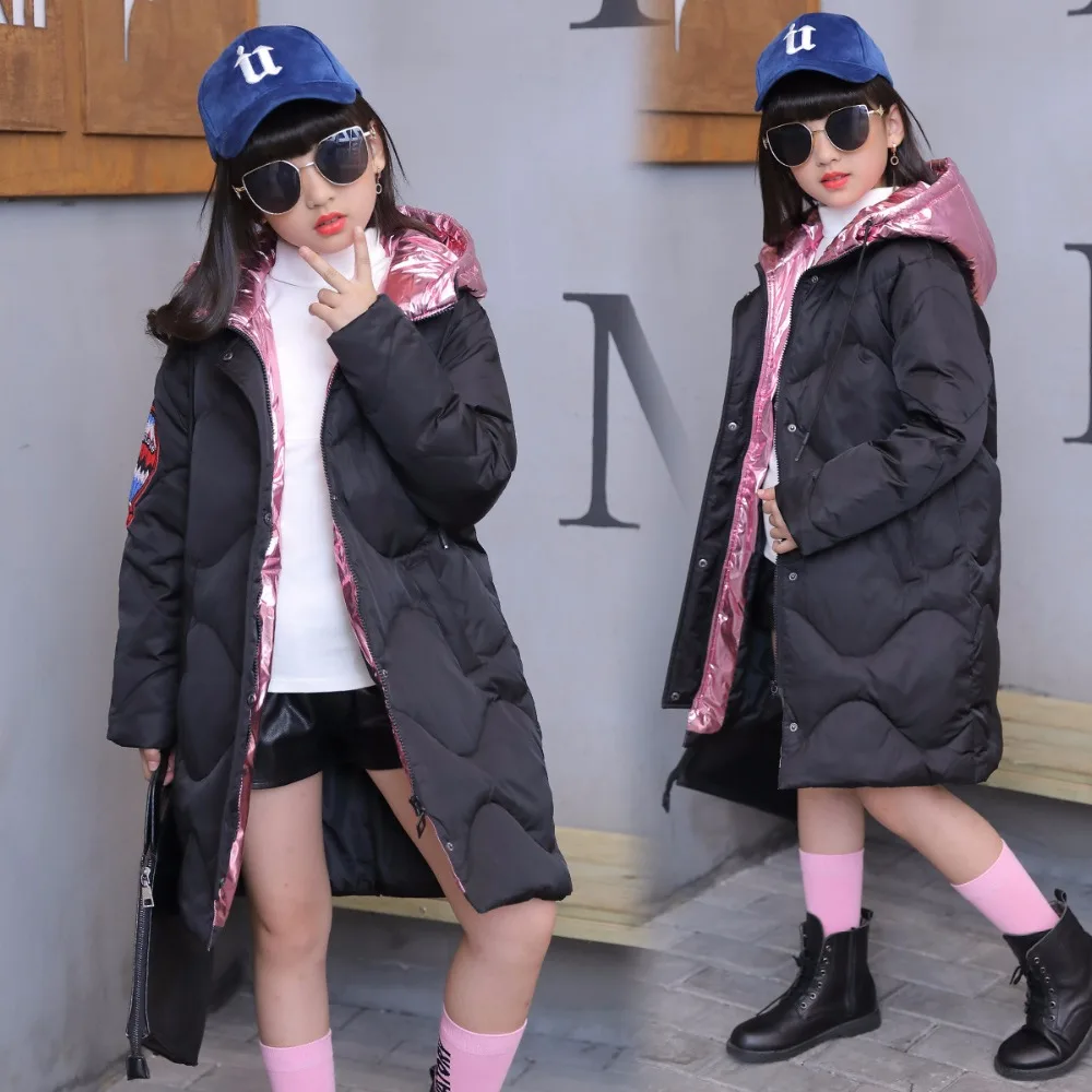Girl down jacket coat 2017 new Korean winter hooded for size 8 9 10 11 ...