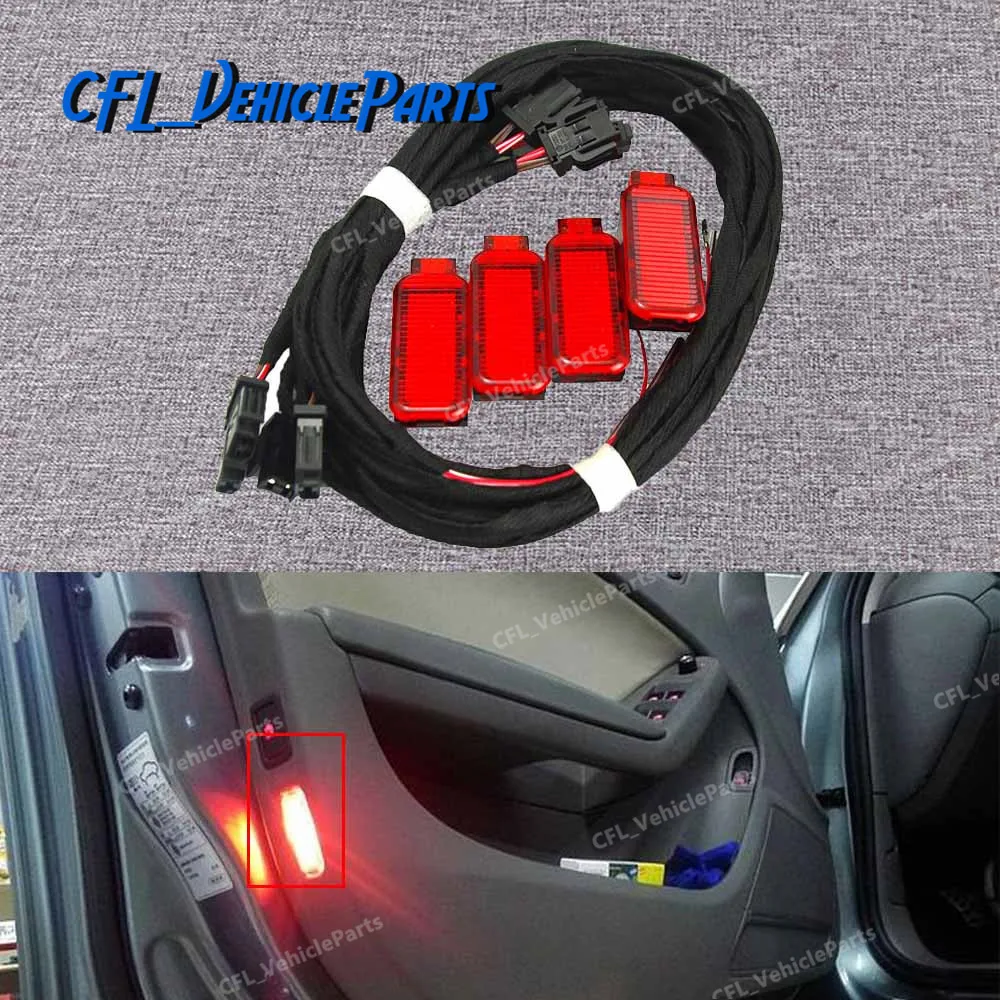 X4 Door Panel Warning Light Lamp + Wire Harness 8kd947411 6y0947411 For ...