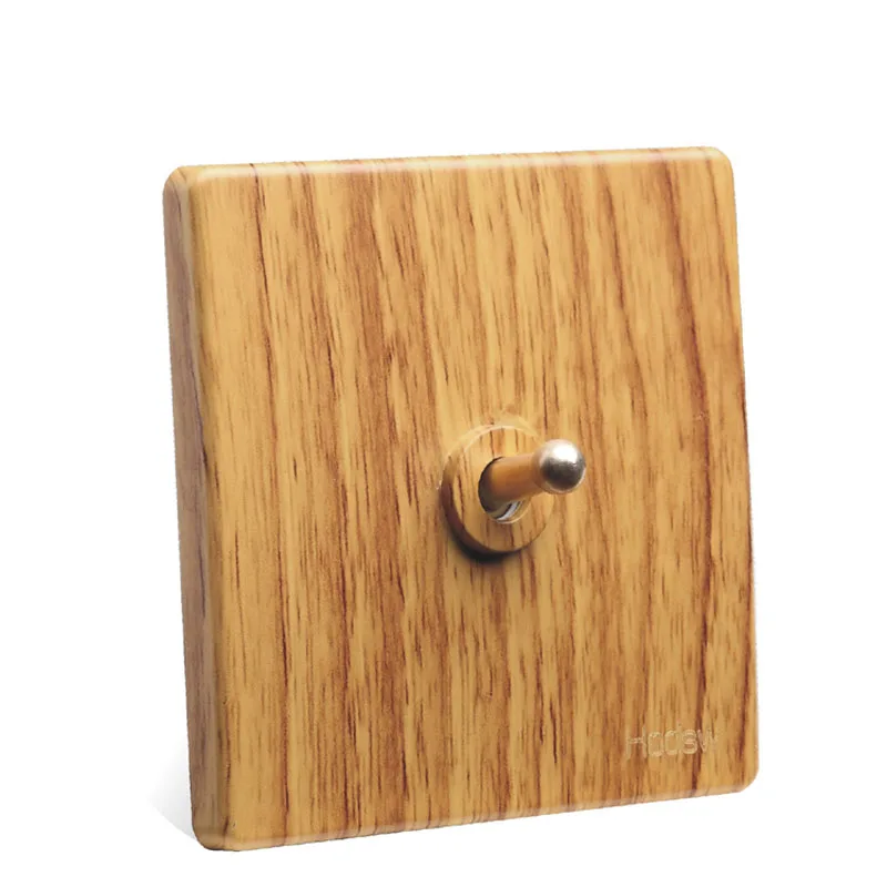 5pcs 86 Type Luxury Yellow Wood Color Toggle Switch Retro Old Fashioned ...