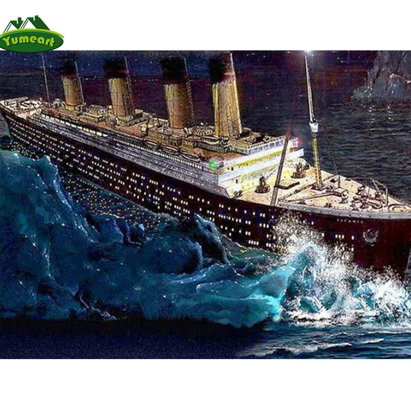 Yumeart Handicrafts Diy Diamond Mosaic Titanic Scenery Diamond Painting ...