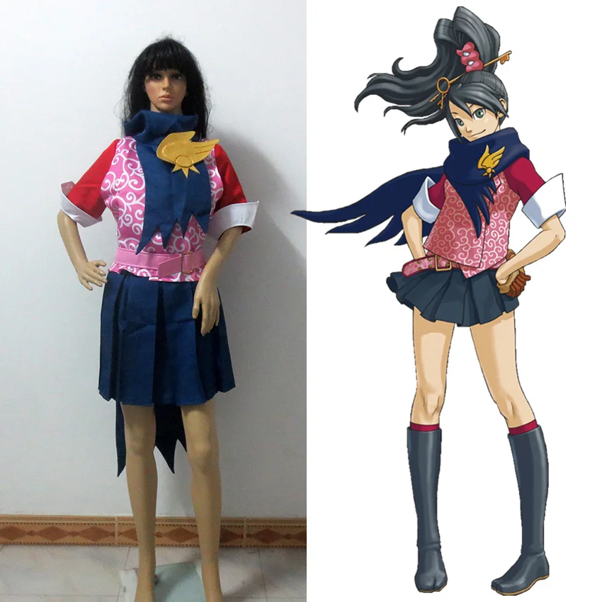 Ace Attorney Kay Faraday Mikumo Ichijou Uniform Cosplay Costume Full ...