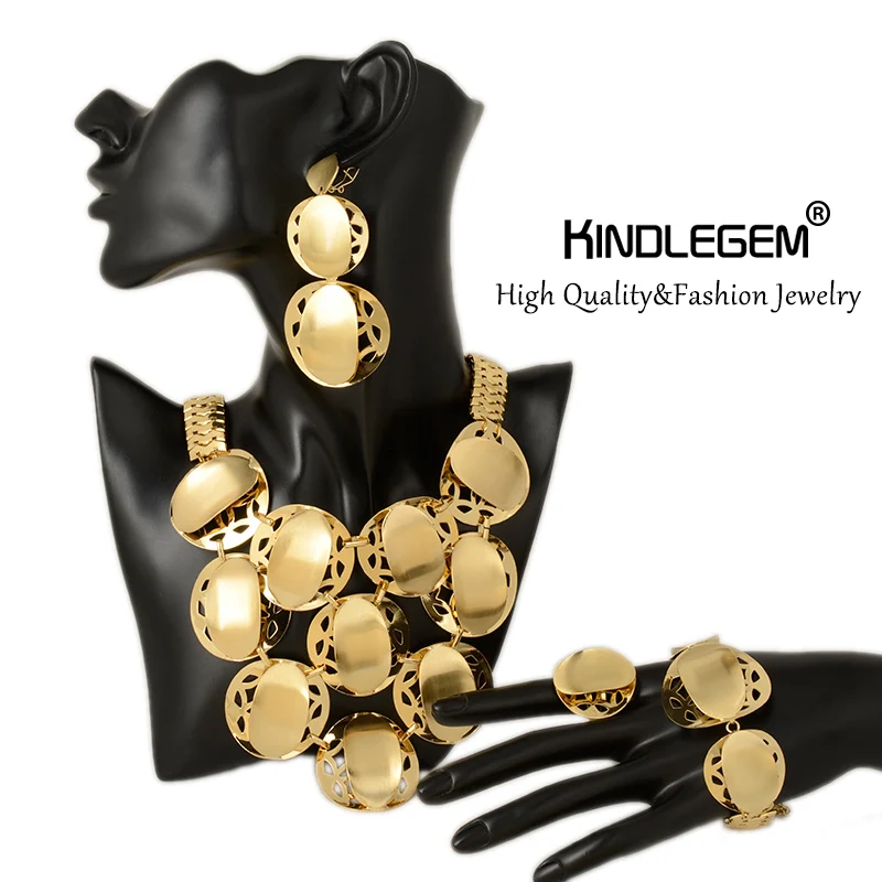 2018 High Fashion Big Pendant Maxi Necklace Earring Bracelet Ring ...