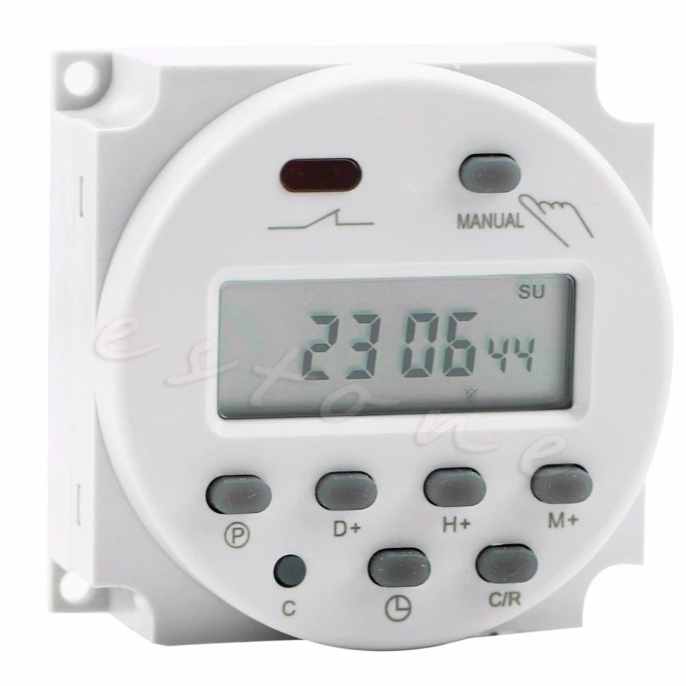 Ac 12v 16a Lcd Timer Switch Display Digital Power Programmable Time ...