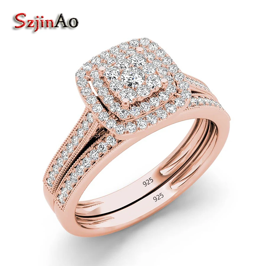Aliexpress.com : Buy Szjinao Classic Rose Gold Color Wedding Rings for ...