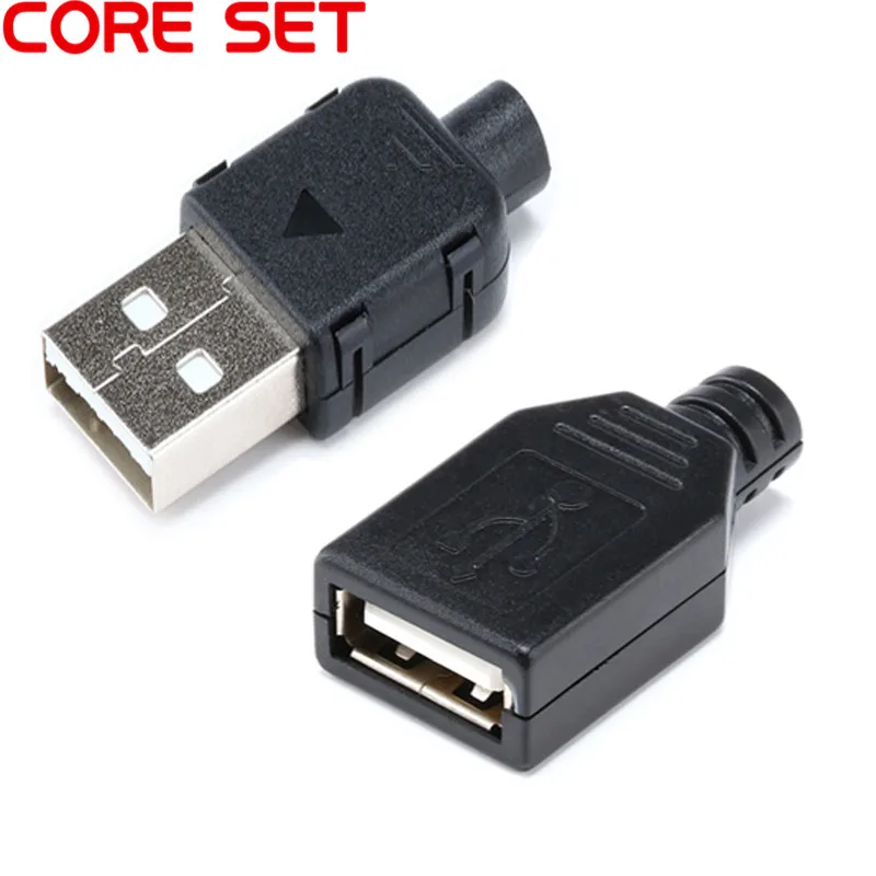 Type A Female or A Male USB 4 Pin Plug Socket Connector With Black ...