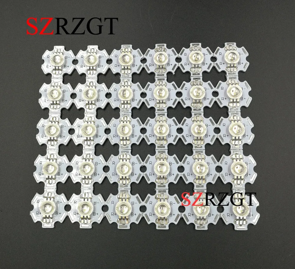10pcs 3w Rgb Color 6pin Led Chip Led Light Lamp Part With 20mm Star ...