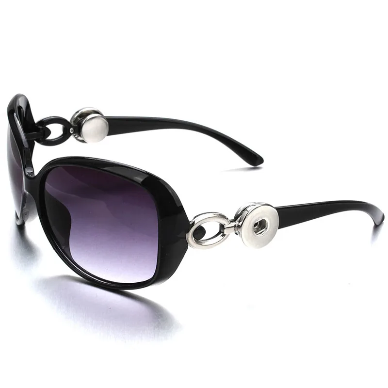 5 Color Newest Snap Button Sunglasses Retro Oval Glasses Eyewear Sunglasses Fit 18mm Snap Button