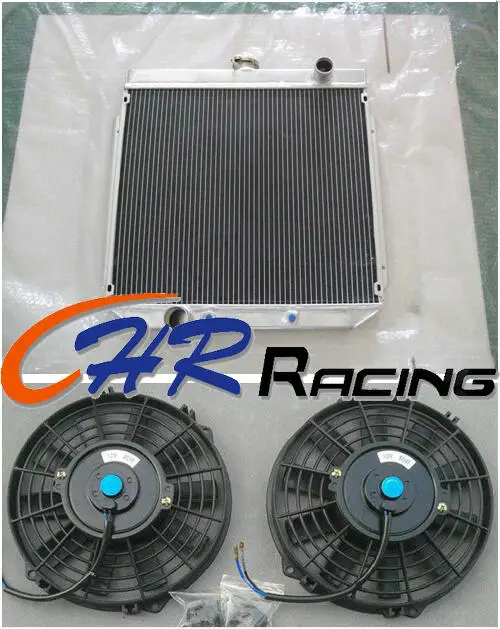 56mm 3 core aluminum radiator & plastic fans for Ford XY XW 302 GS GT ...