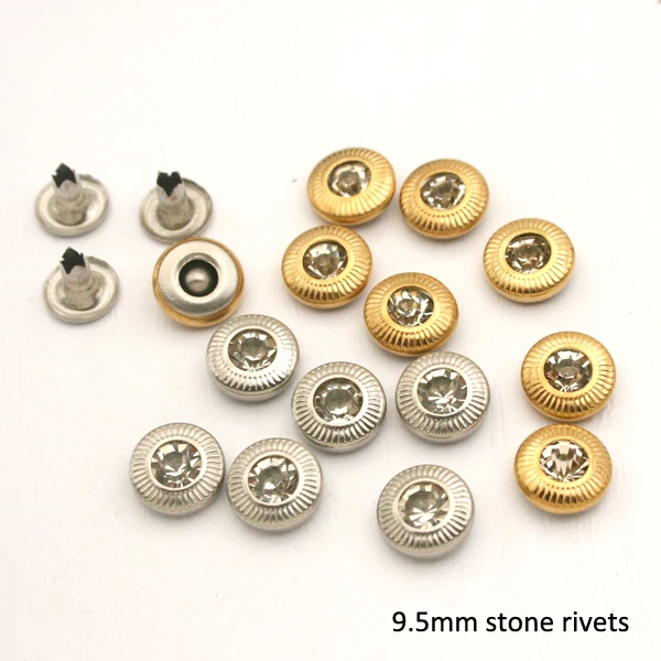 Wholesale 9.5mm 300sets brass rhinestone rivets arcylic stone rivets ...