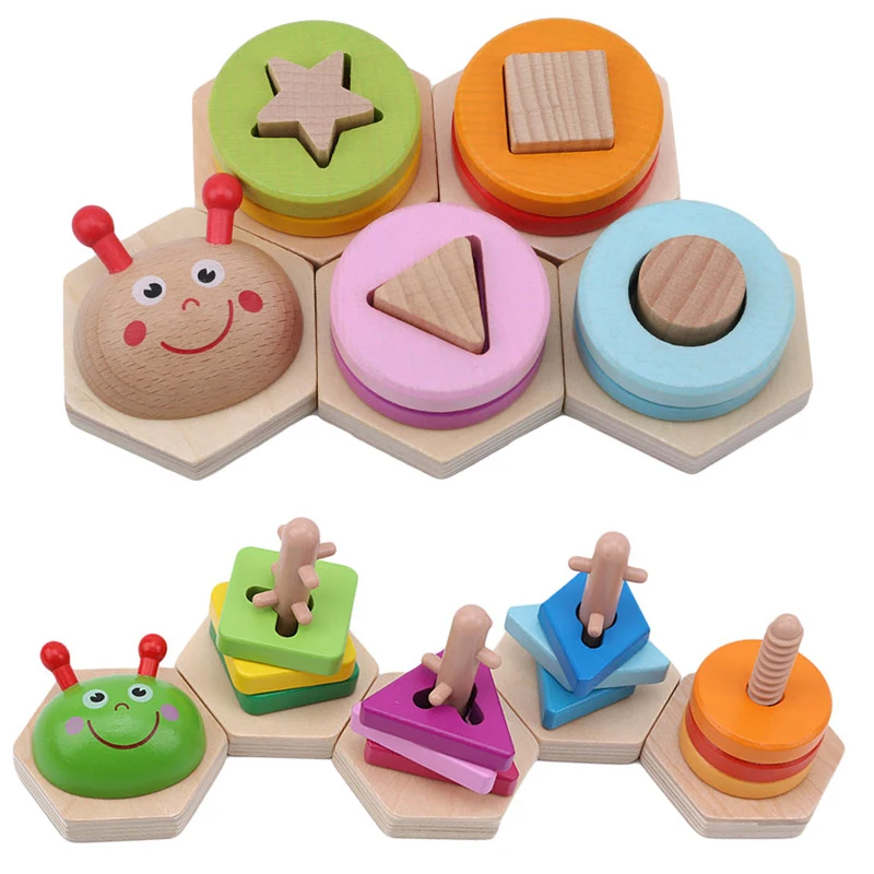 Creative Caterpillar Shape Baby Geometry Cognitive Matching Toys ...
