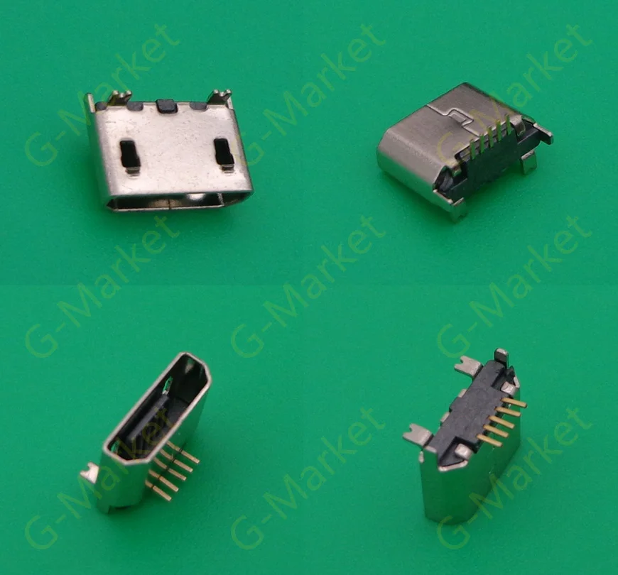 100X-Micro-USB-jack-5P-5pin-Micro-USB-Jack-5Pins-Micro-USB-Connector ...