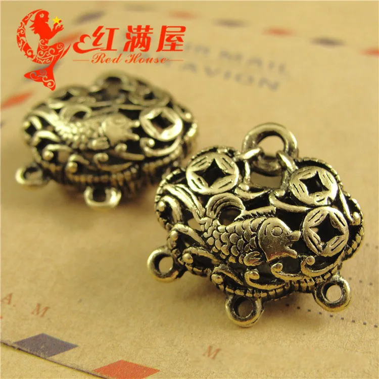 10pcs-23-24MM-Antique-lucky-filigree-Chinese-lock-charms-bronze-plated ...