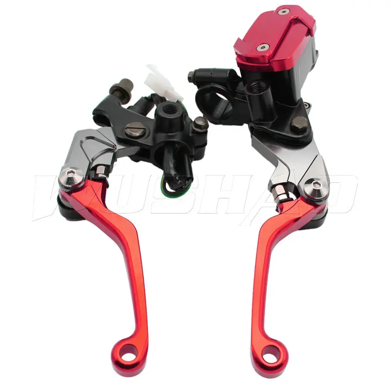 Universal 7/8" 22mm Handlebar Brake Hydraulic Master Cylinder Reservoir Levers Set For KTM 65 85 ...